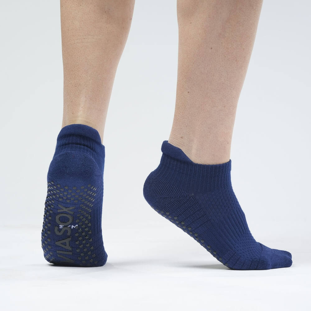 Navy Blue Ankle Compression Gripper Socks | Viasox Grip