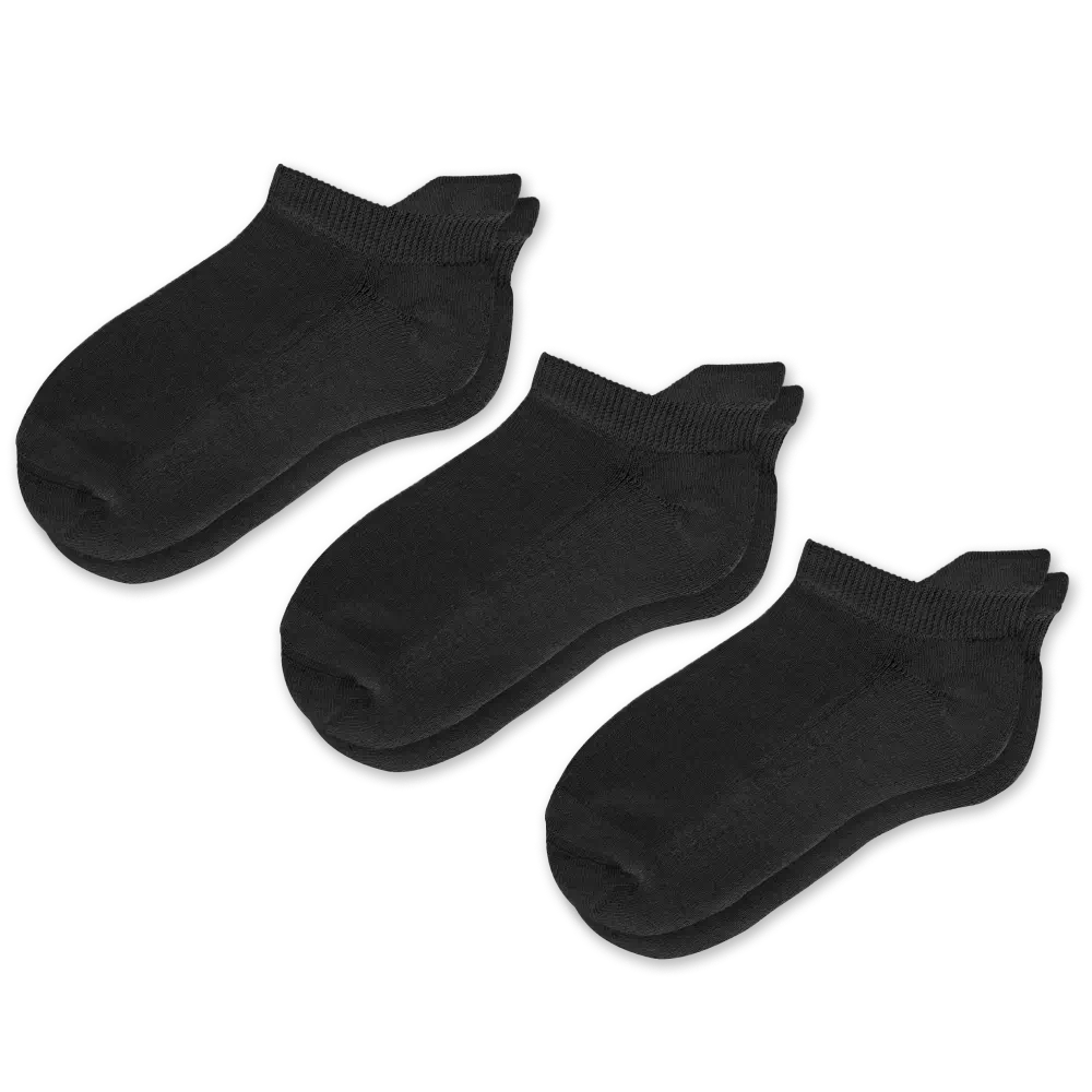 Ankle Socks - Black 3-Pack | Viasox
