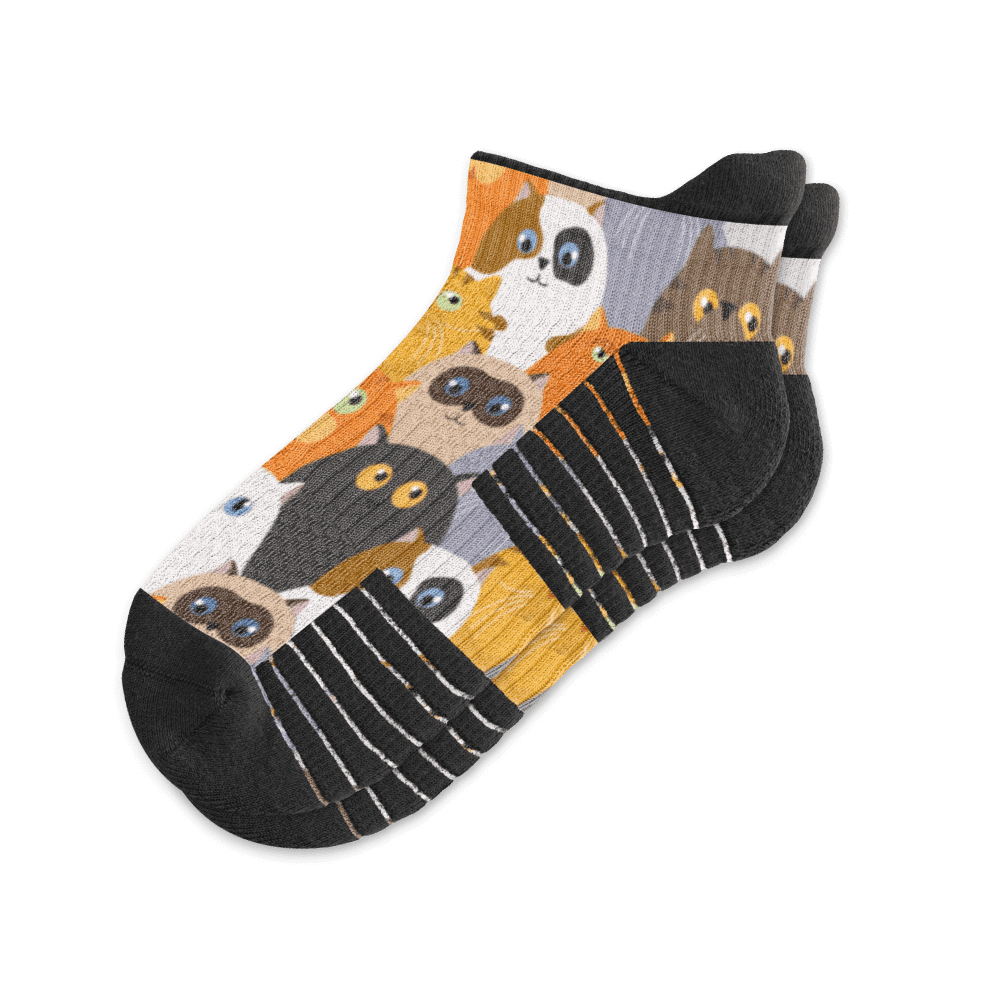 Ankle-High Compression Socks - Cats Pattern | Viasox