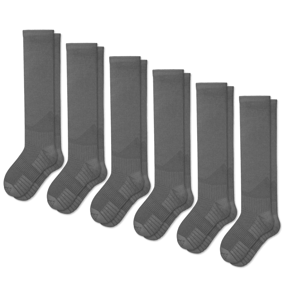 Solid Color Compression Socks - 6-Pack Gray | Support From Viasox