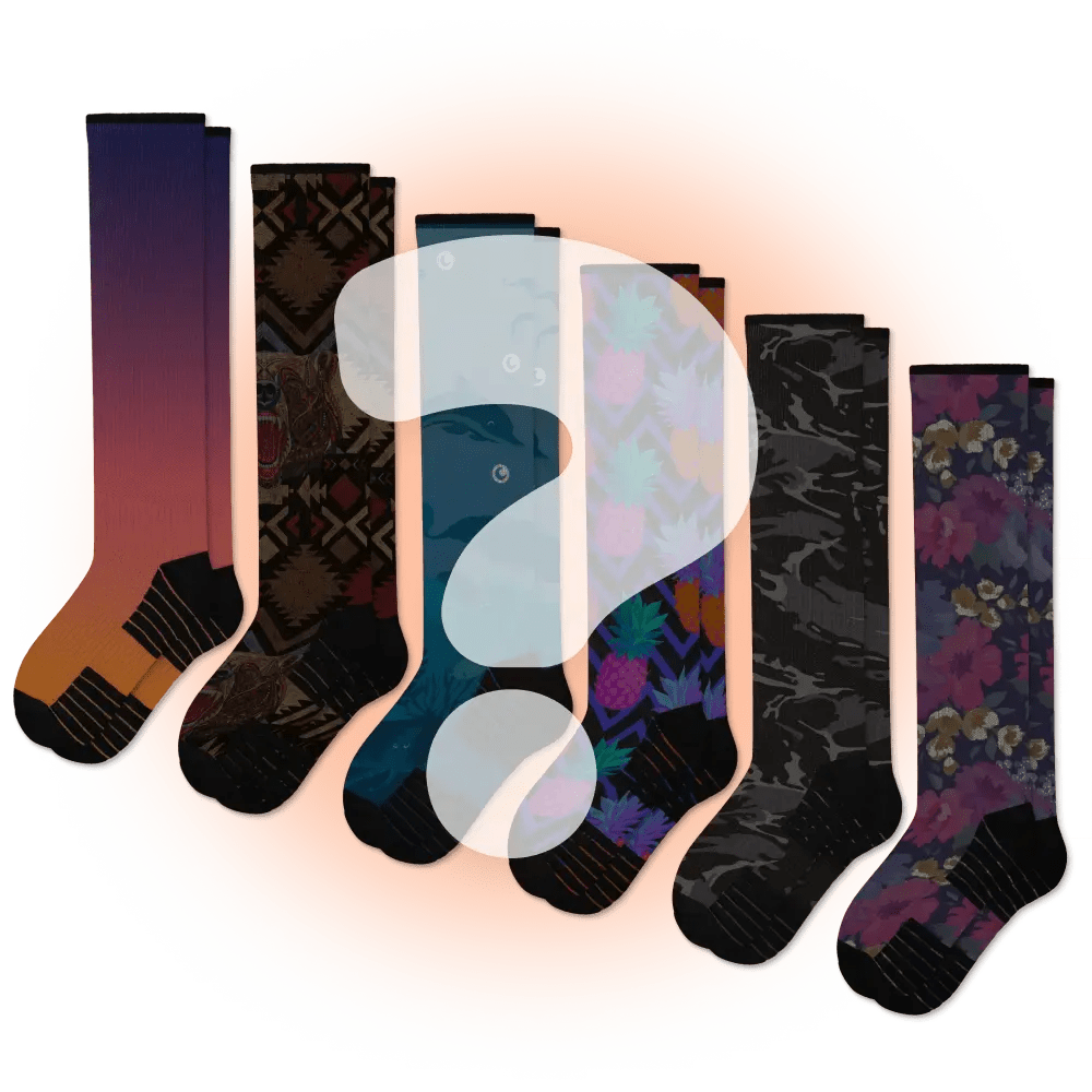 12-15 mmHg Compression Socks - Mystery 6-Pack | Viasox