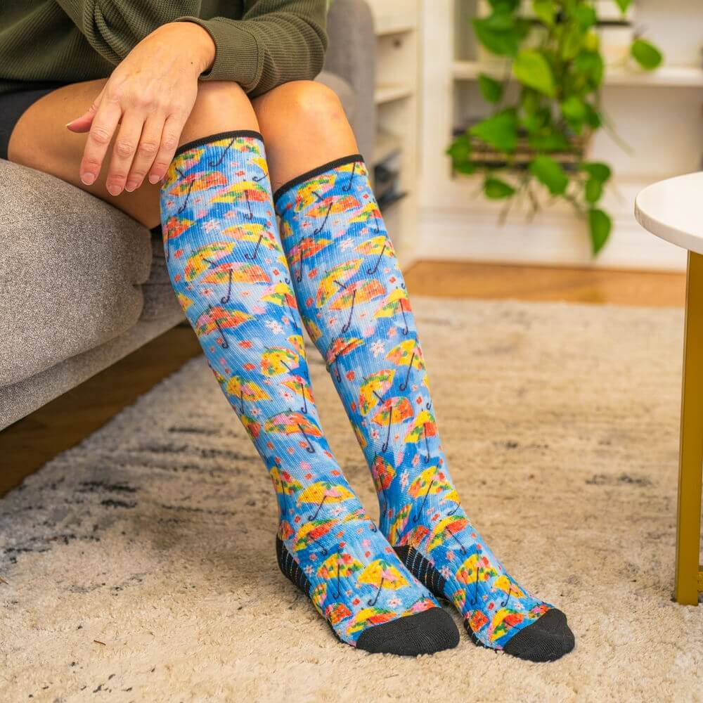Spring Showers Compression Socks by Viasox for Everyday Wear