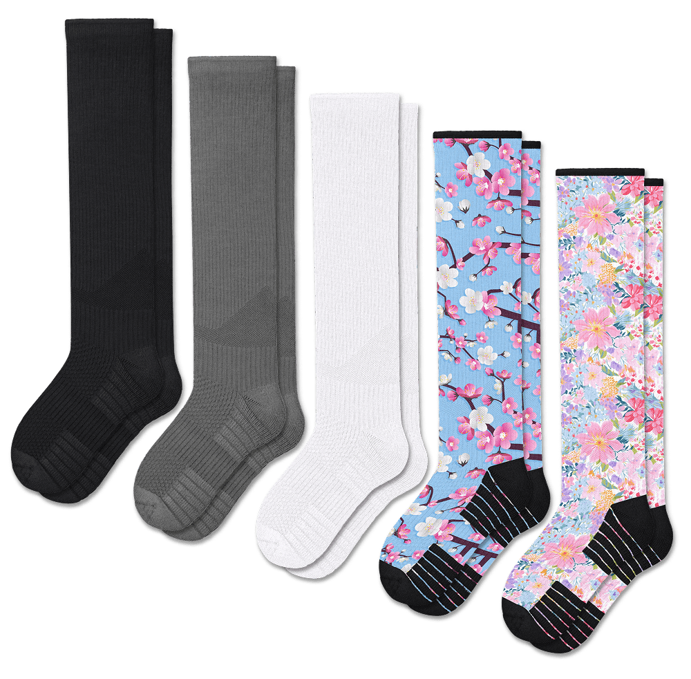 Viasox Peanuts Compression Socks 5-Pack Bundle - Style & Support